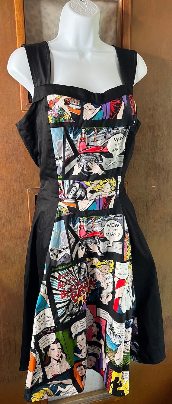 Vintage 80s pop-art comics Dress cartoon size medium … - Gem