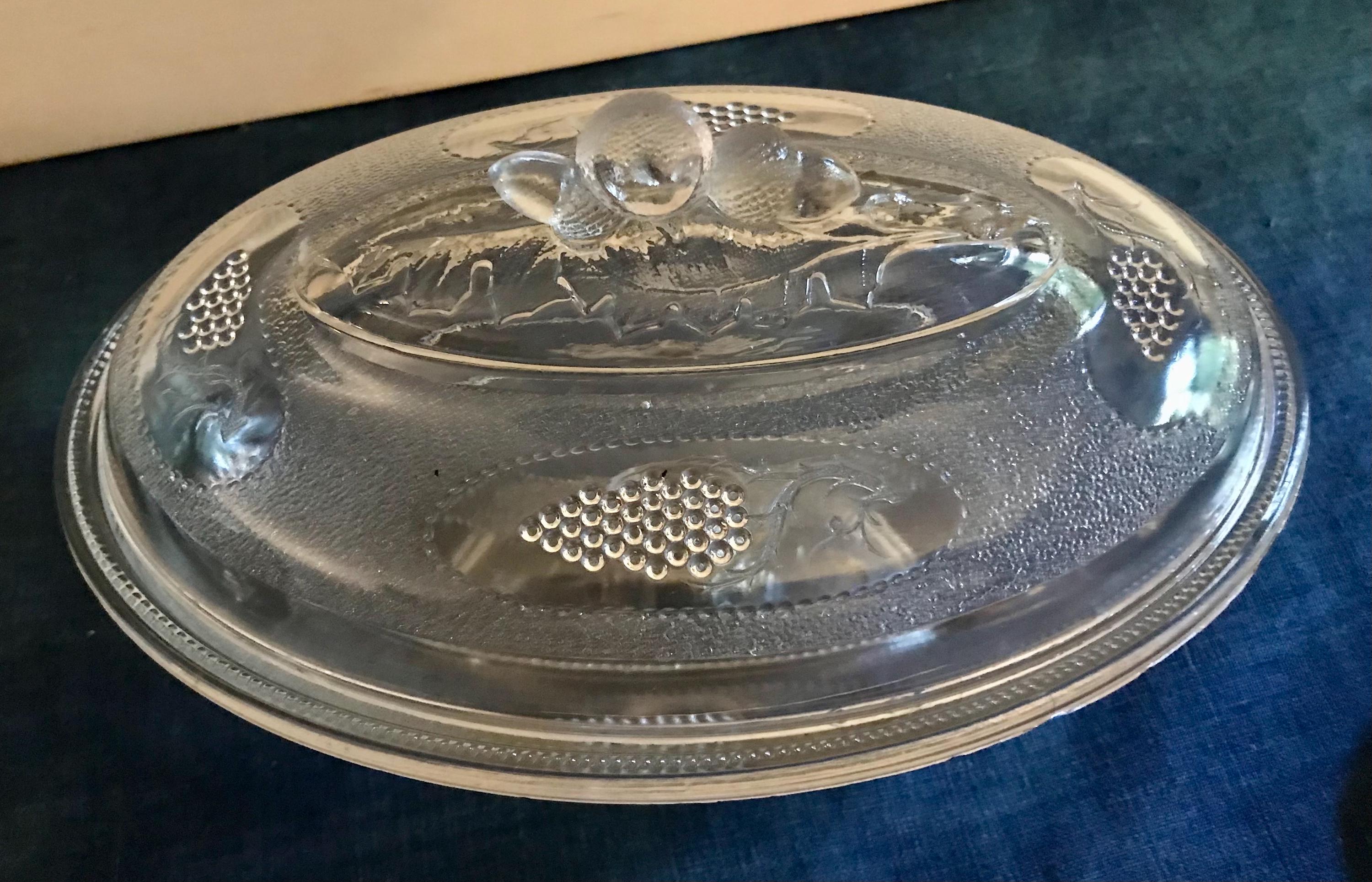 Antique Pressed Glass Compote, Stippled Grape, Doyle & Co., 1871 - Etsy