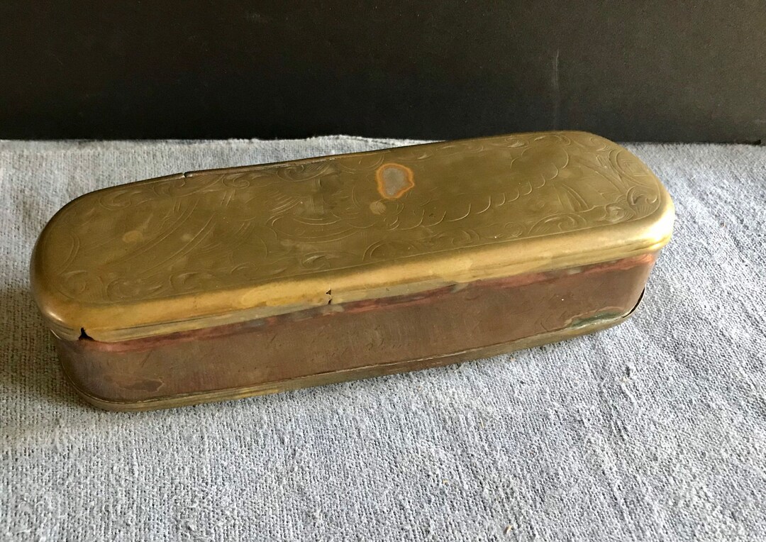 Antique Dutch Engraved Brass & Copper Snuff Box, Cats - Etsy