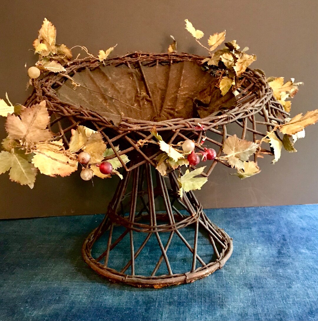 Antique Victorian Wicker Compote, Basket, for Wax or Velvet Fruit - Etsy