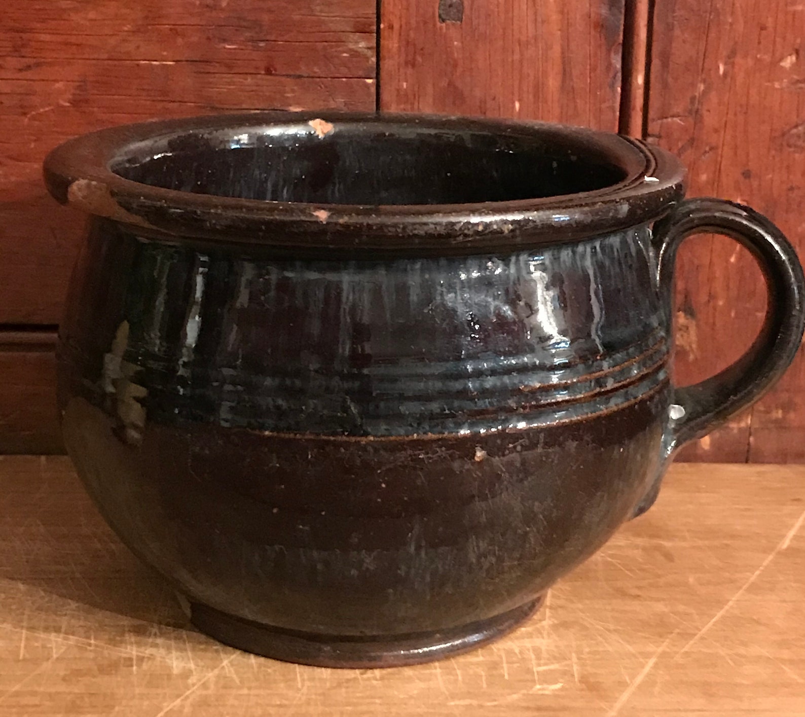 Antique Redware Bowl Batter Bowl Crock With Handle Antique - Etsy