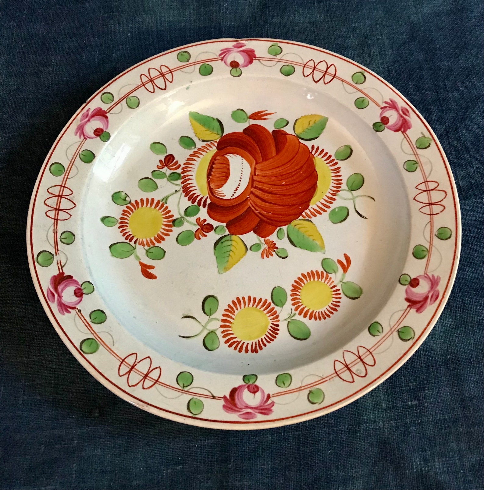 Antique Gaudy Dutch Plates, Kings Rose, Pearlware, 6 1/4" and 8" - Etsy