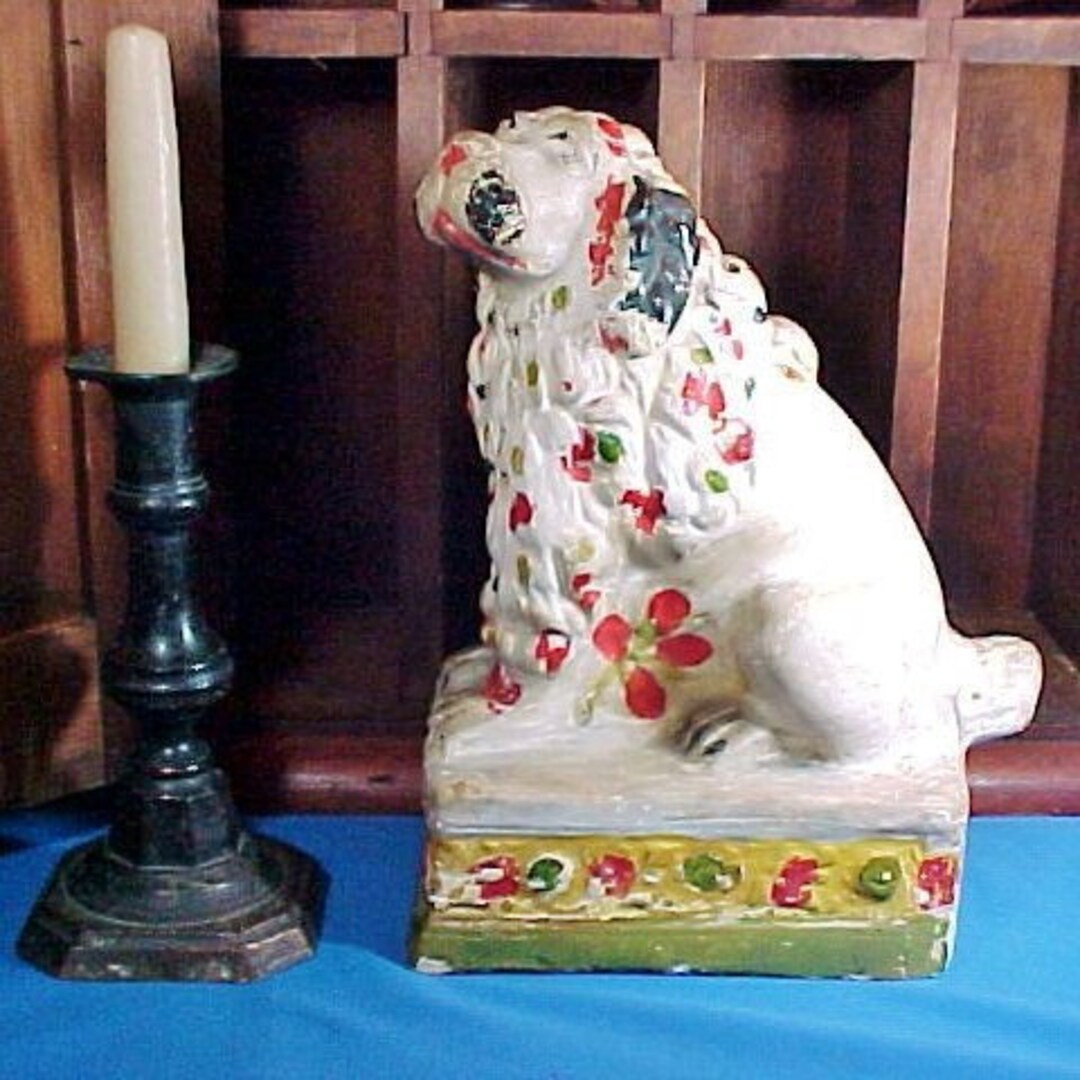 Antique Chalkware Dog Figure, Spaniel - Etsy