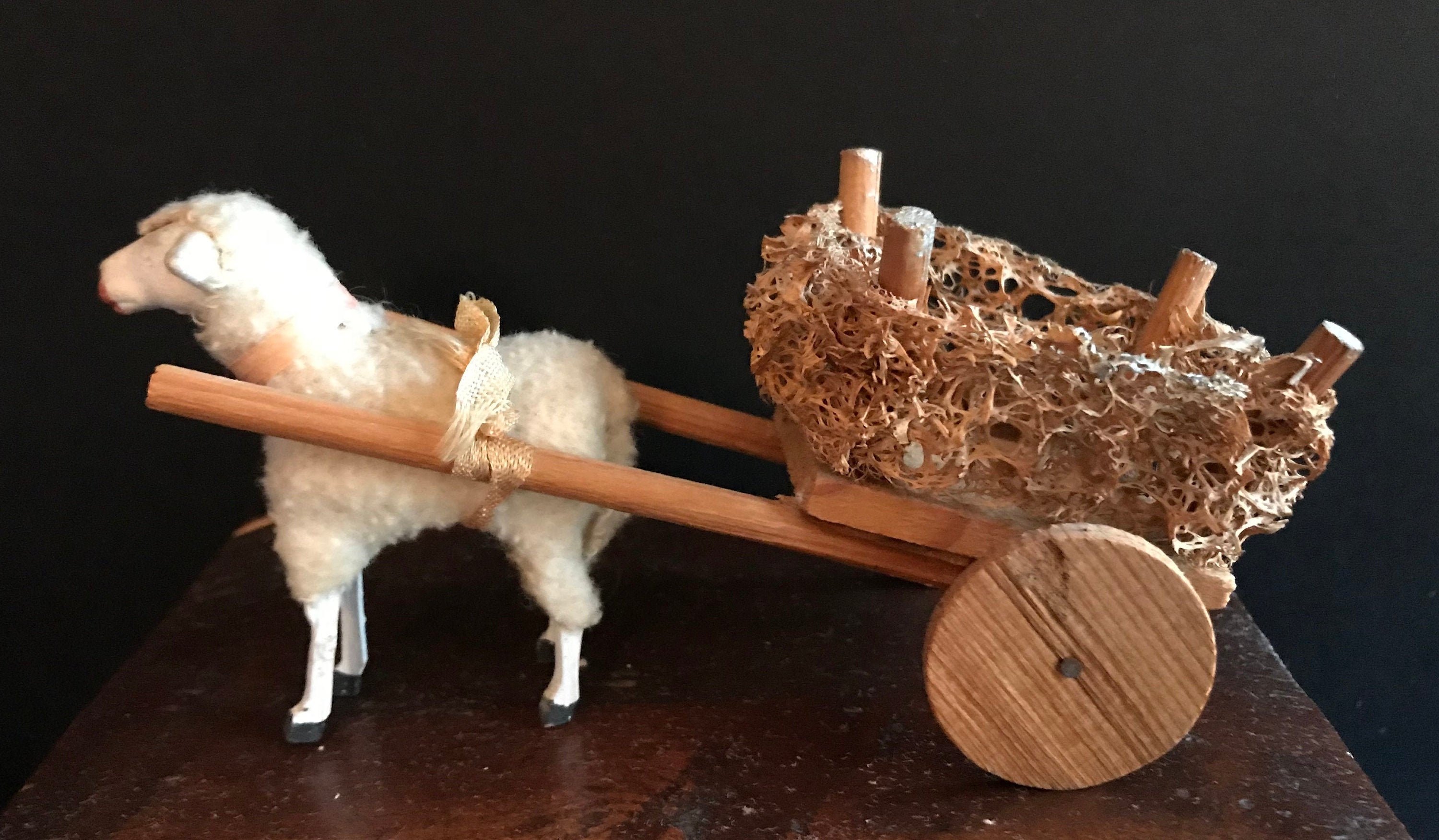 Antique Putz Wooly Lamb Sheep Pulling Cart Erzgebirge | Etsy