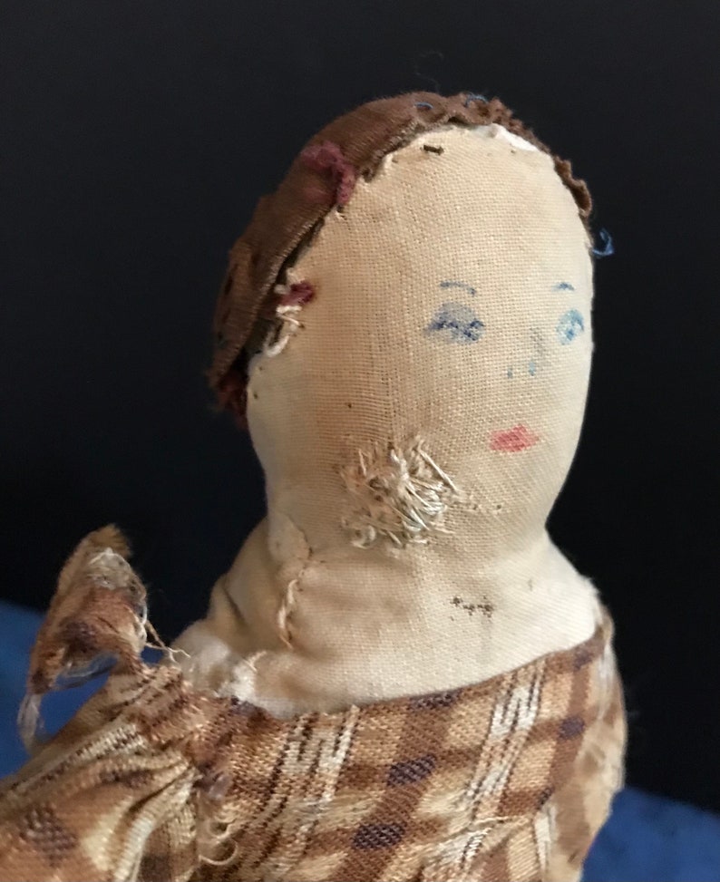 Antique Cloth Doll With Rolled Linen Arms and Legs, Painted Face - Etsy