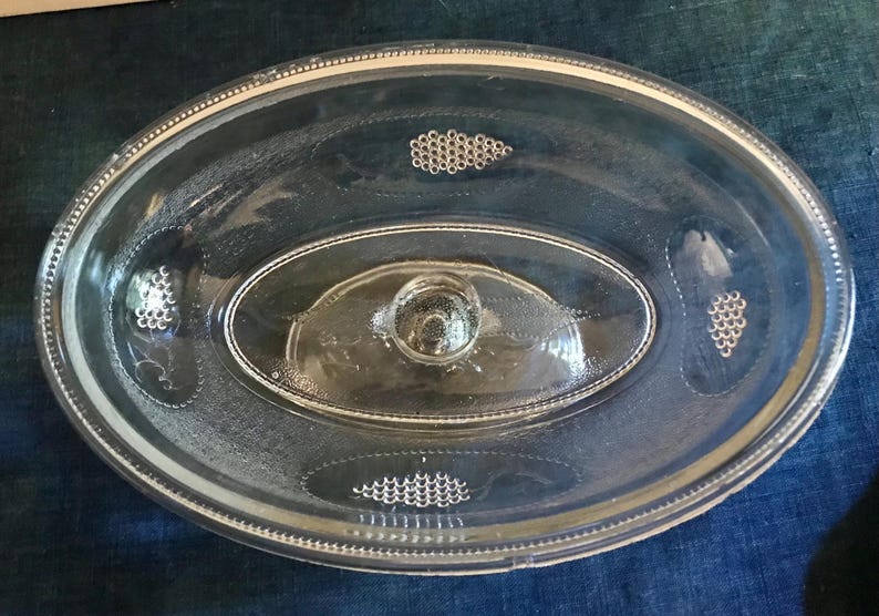 Antique Pressed Glass Compote, Stippled Grape, Doyle & Co., 1871 - Etsy