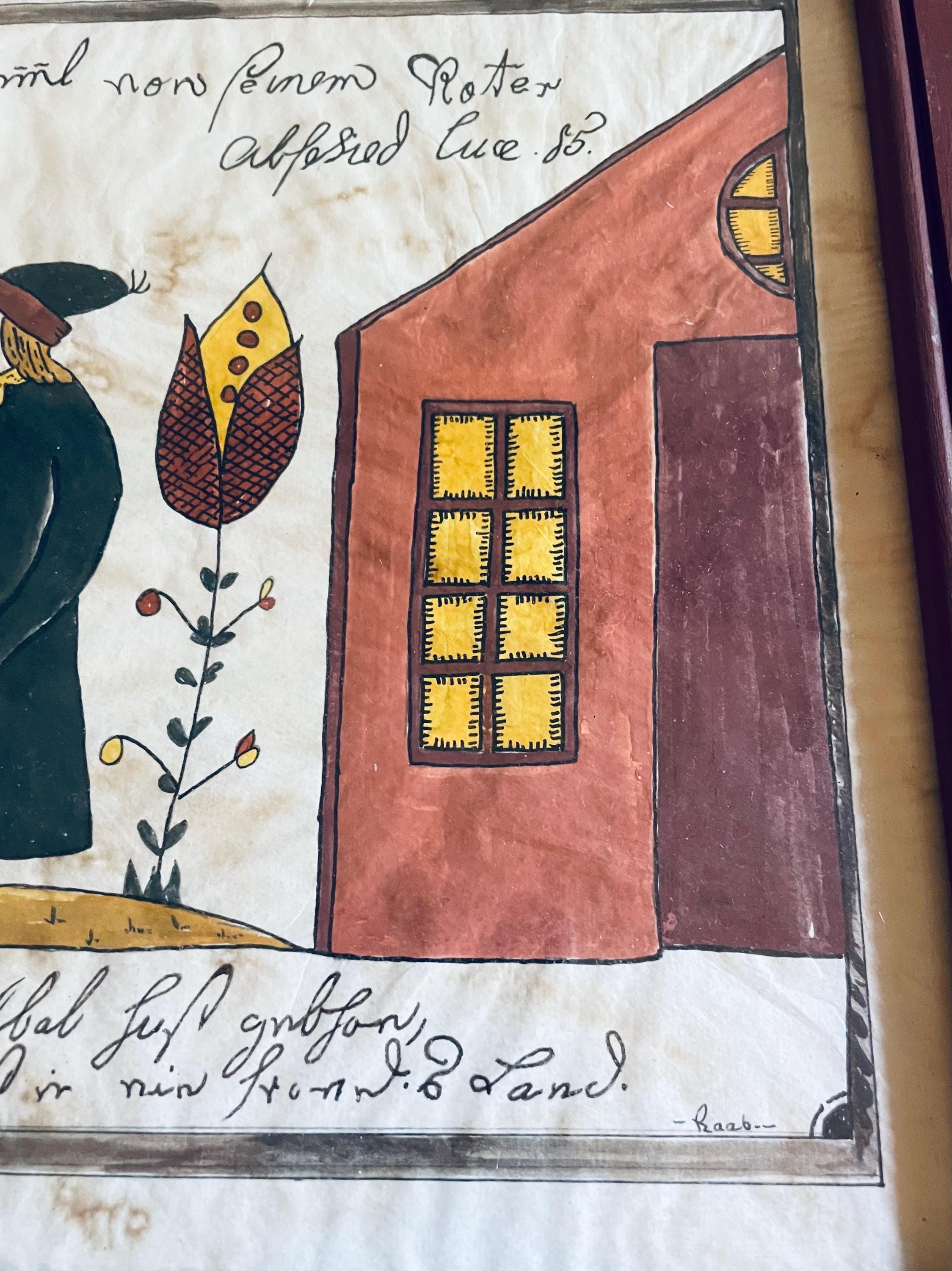 Vintage Joan Raab Folk Art Fraktur, the Prodigal Son, Plate One ...
