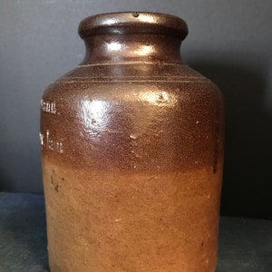 Antique English Saltglazed Stoneware Preserve Jar, Hoffmann, Strawberry ...