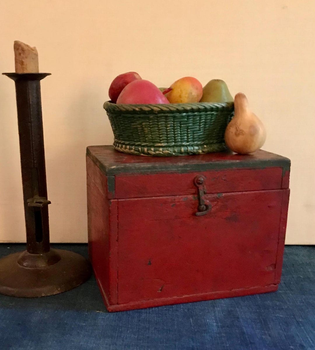 Antique Wood Tithe or Ballot Box in Red Paint - Etsy