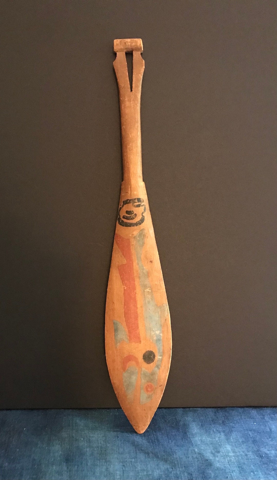 Vintage Miniature Inuit Paddle, Painted and Carved, Tlingit Indian - Etsy