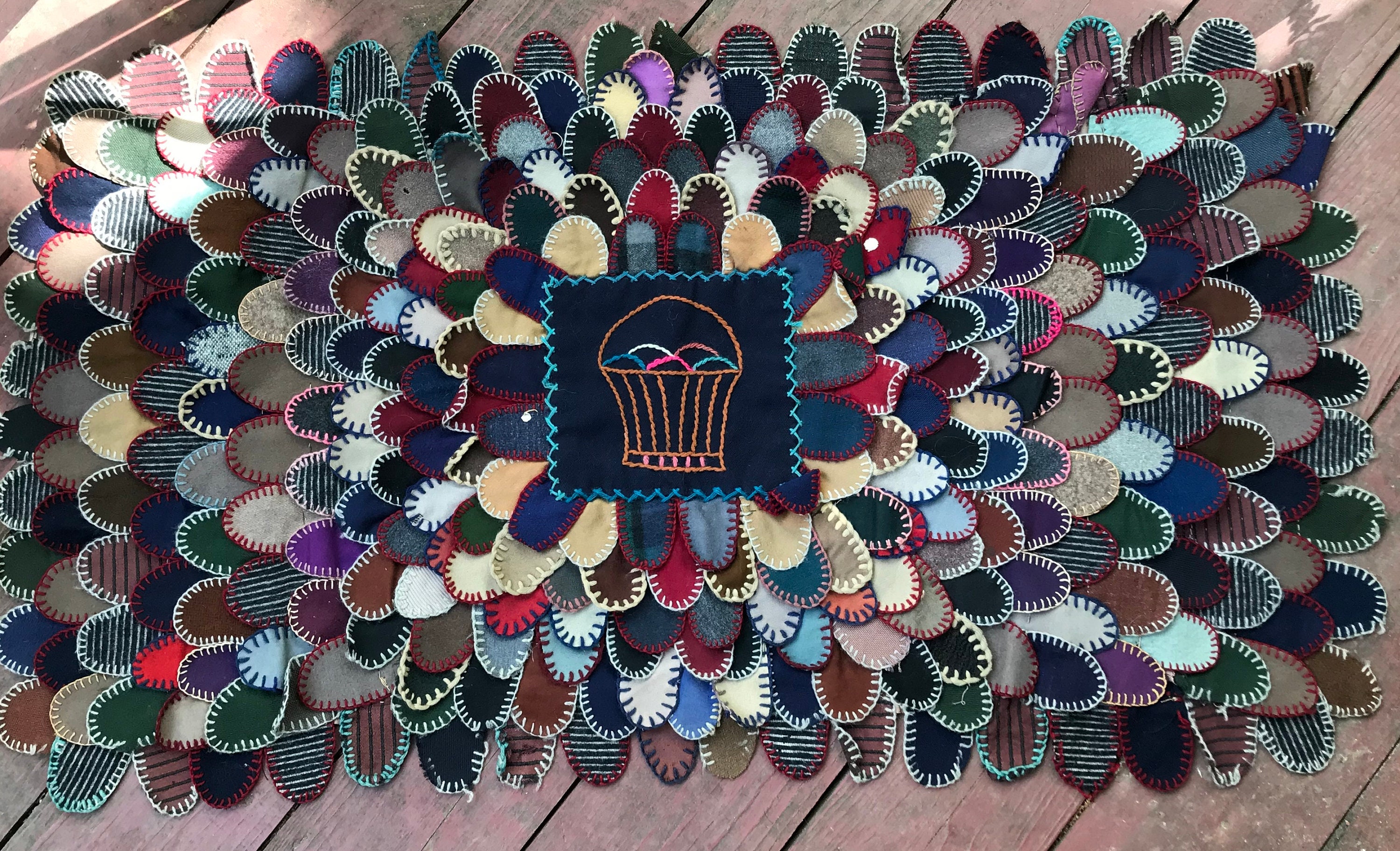 Antique Penny Rug - Etsy