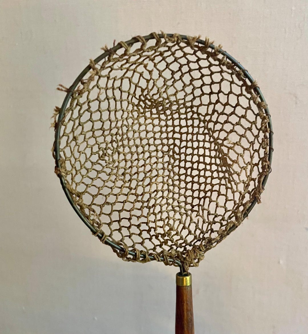 Antique Fish Net, Minnows or Aquarium, Wooden Handle - Etsy