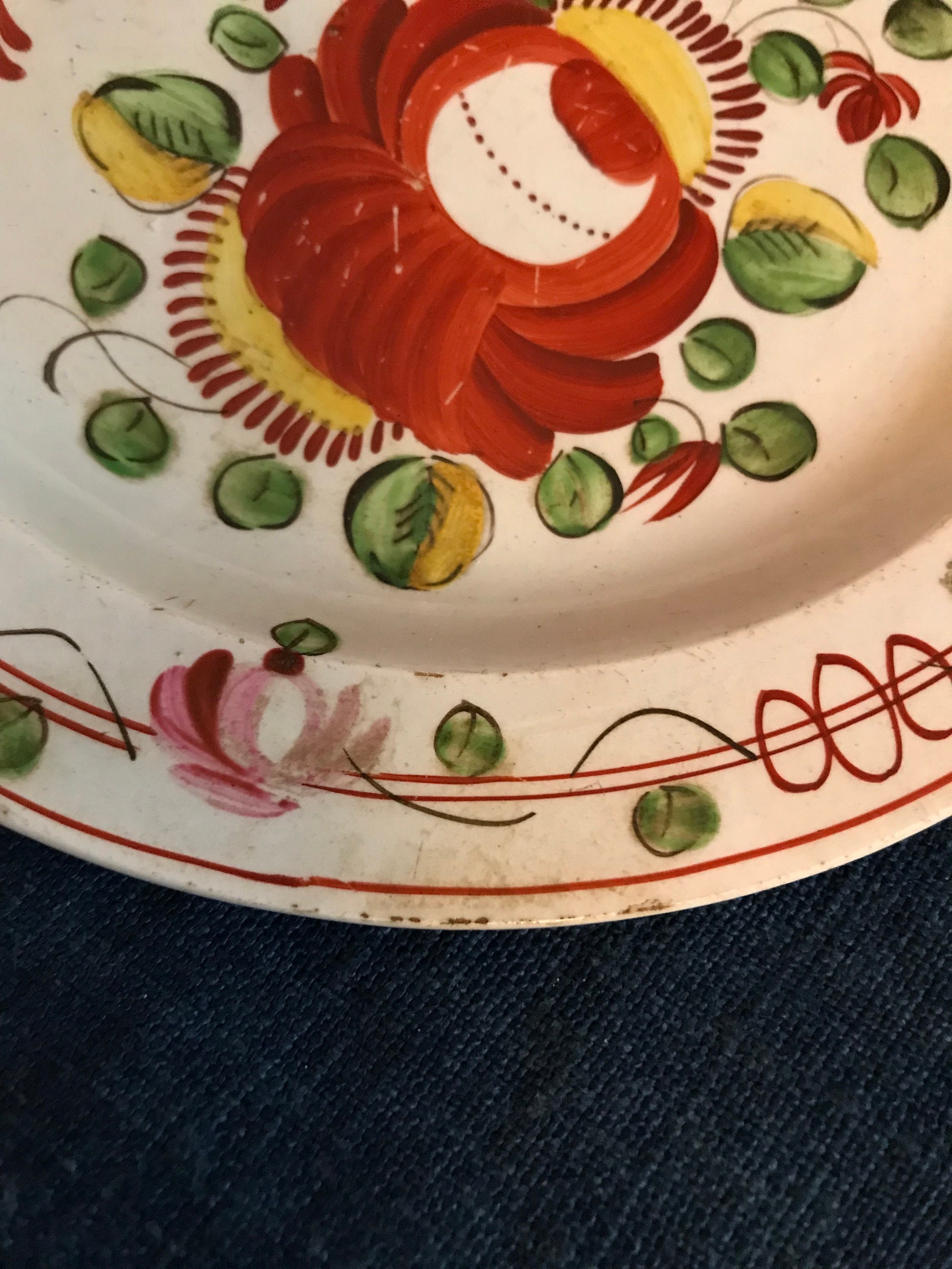 Antique Gaudy Dutch Plates, Kings Rose, Pearlware, 6 1/4" and 8" - Etsy