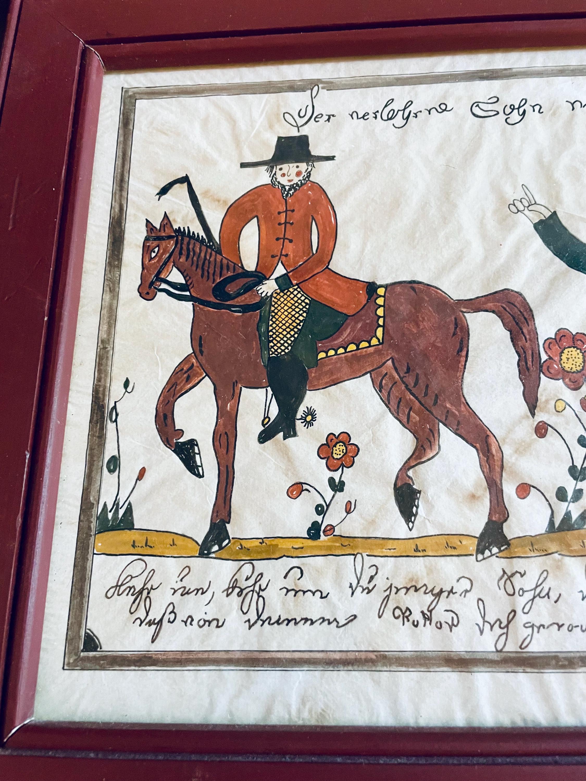 Vintage Joan Raab Folk Art Fraktur, the Prodigal Son, Plate One ...
