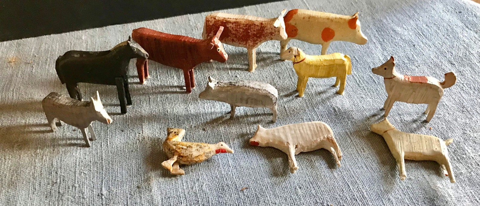 Miniature Toys Toys Toys & Games Vintage 2 Wooden German Erzgebirge ...