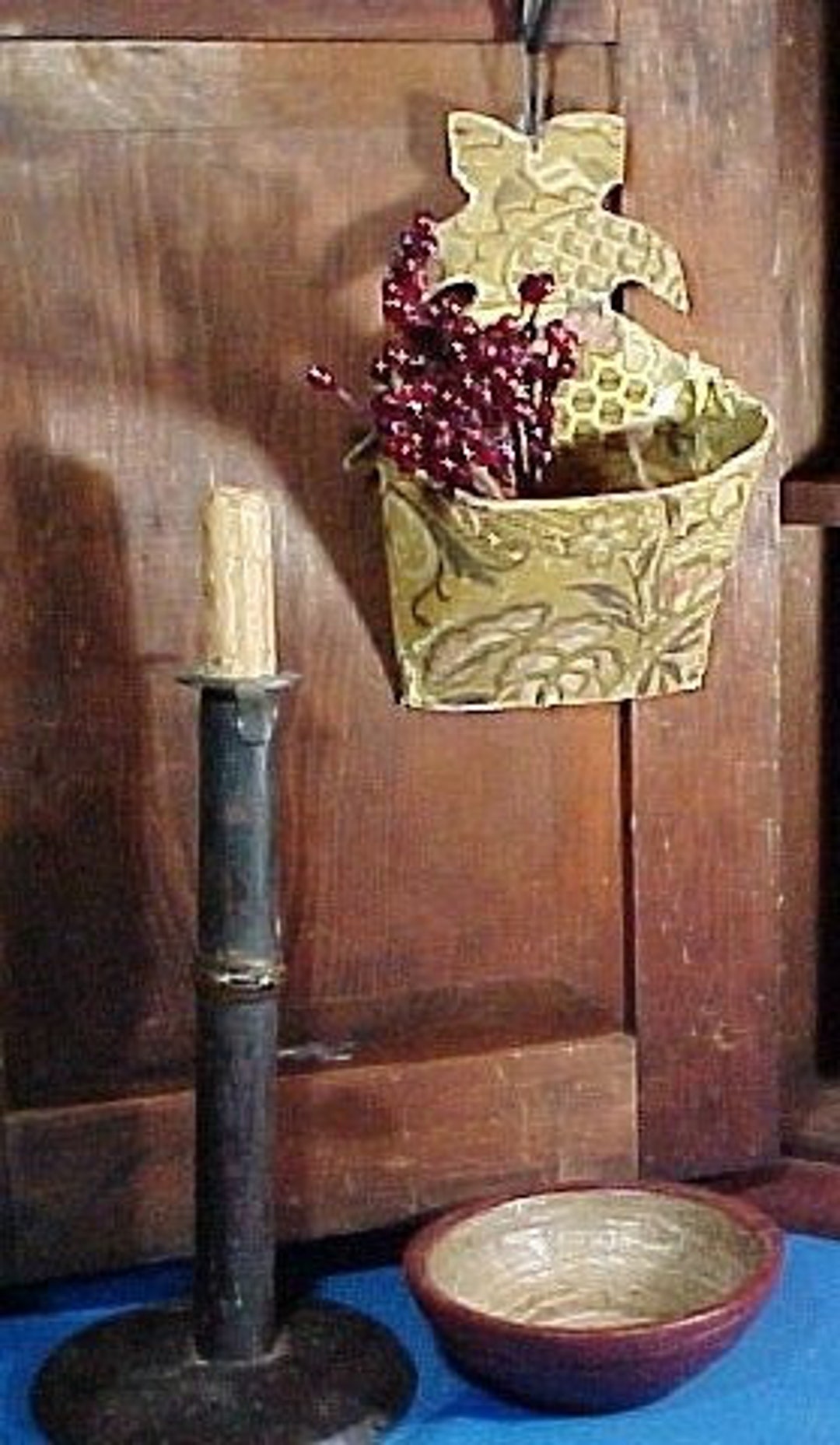 Antique Wallpaper Pocket Wall Box Antique Primitive Folk - Etsy