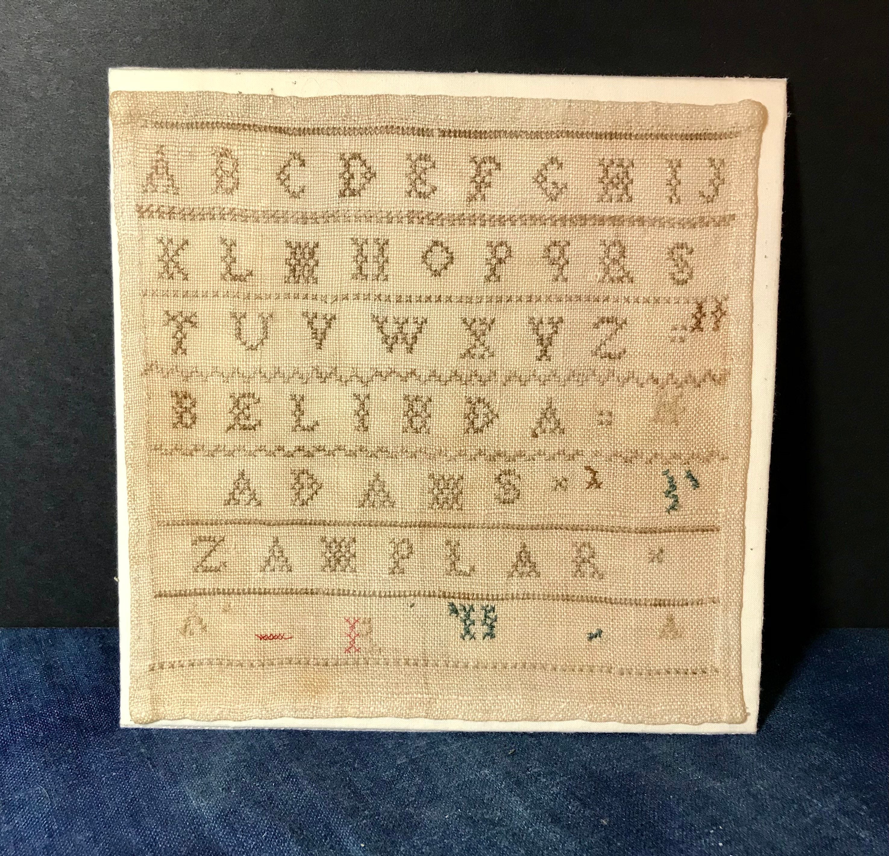 Antique Marking Sampler, Belinda Adams, Fairfield CT - Etsy