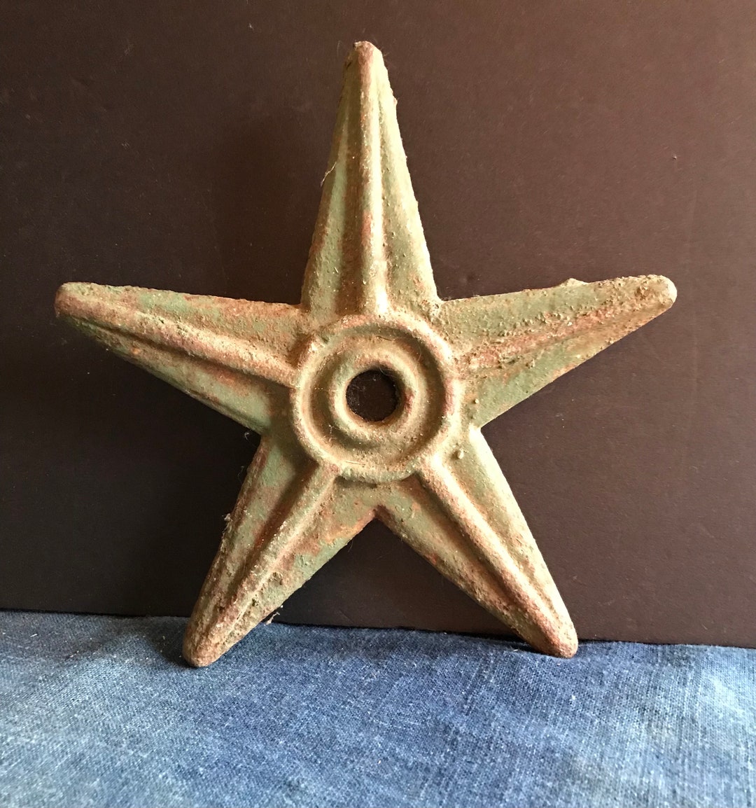 Antique Iron Architectural Star Masonry Green Paint - Etsy