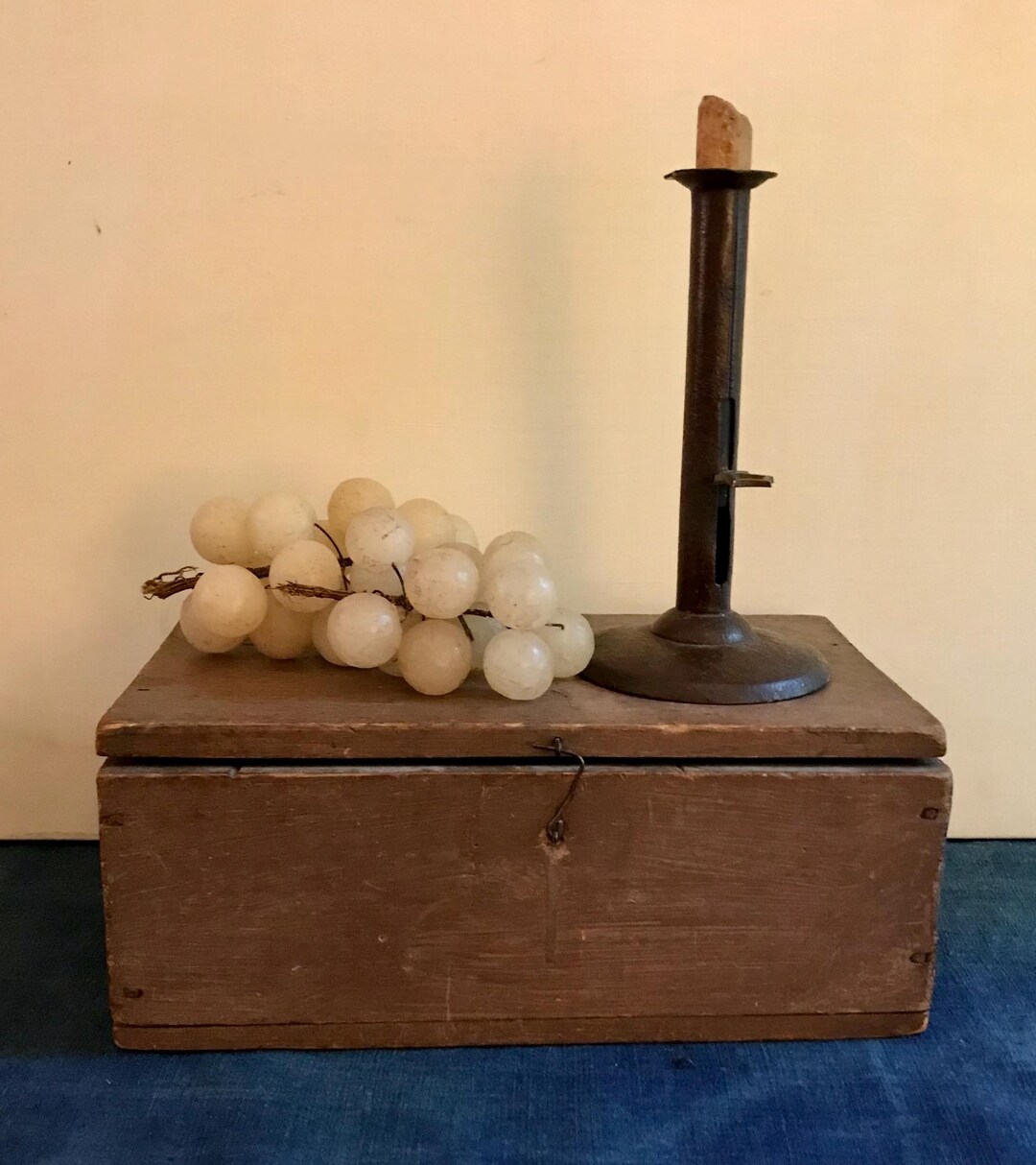 Antique American Wood Storage Box, Original Puce Paint - Etsy