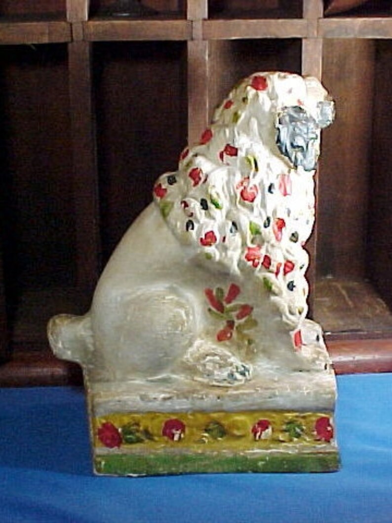 Antique Chalkware Dog Figure Spaniel - Etsy