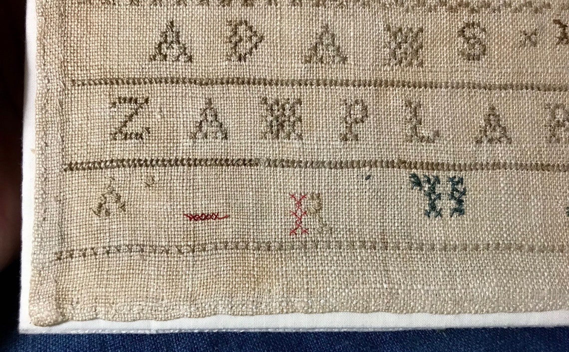 Antique Marking Sampler, Belinda Adams, Fairfield CT - Etsy