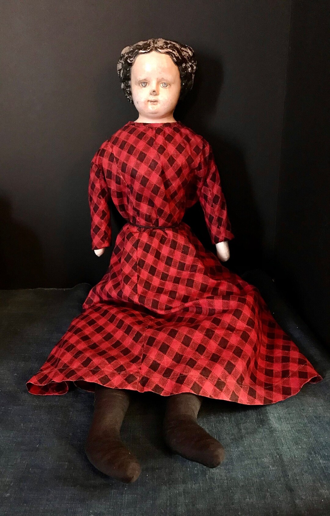 Antique Cloth Doll, GL Papier Mache Head, George Lutz - Etsy