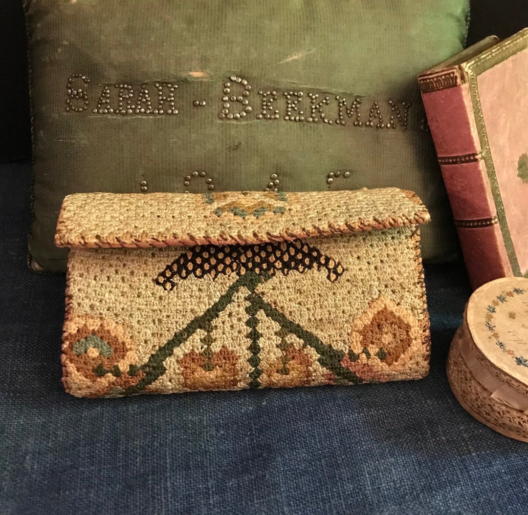 Antique Queen's Stitch Silk Lady's Pocketbook, Purse, Late 18th C. - Etsy