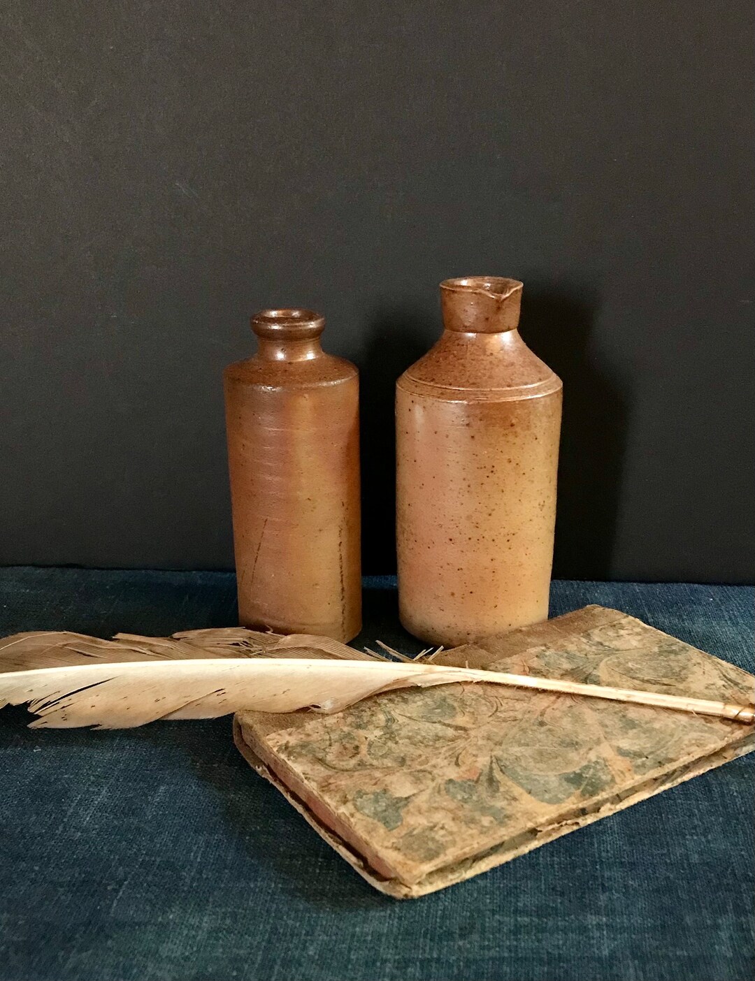 Antique Stoneware Master Ink Bottles - Etsy