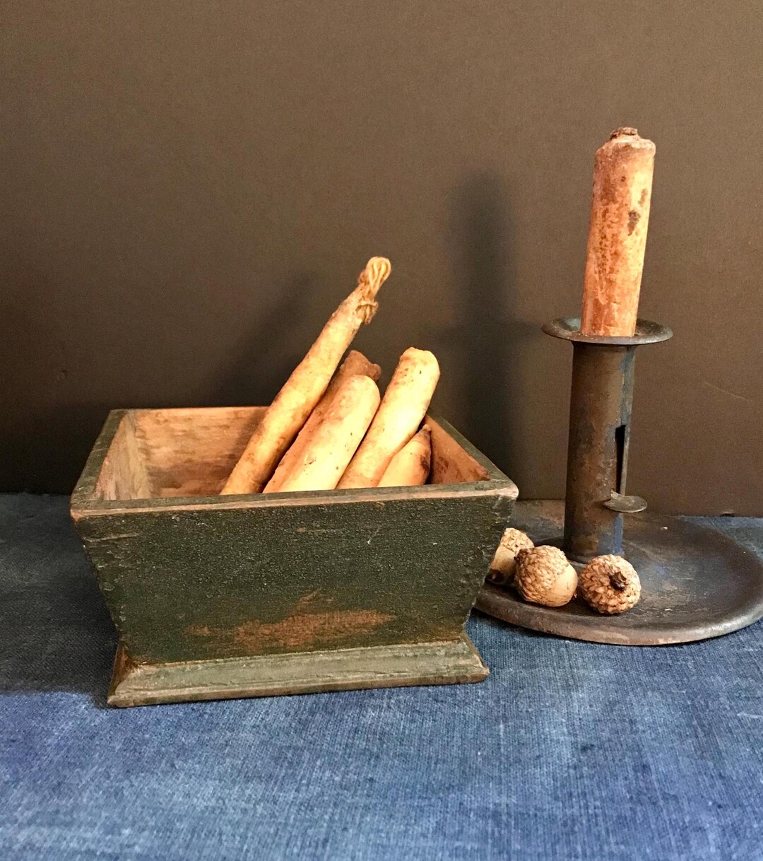 Antique American Open Box in Green Paint - Etsy