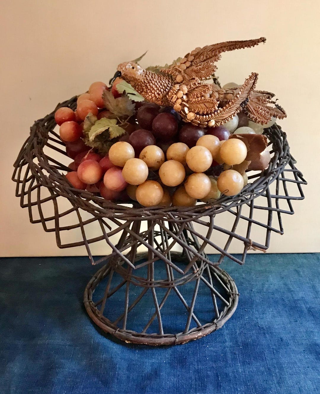 Antique Victorian Wicker Compote, Basket - Etsy