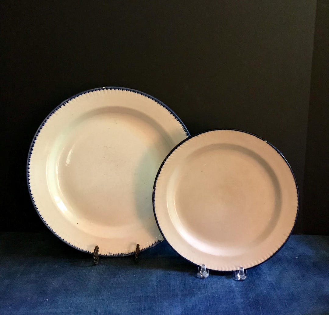 Antique Leeds Feather Edge Plates, Pearlware - Etsy