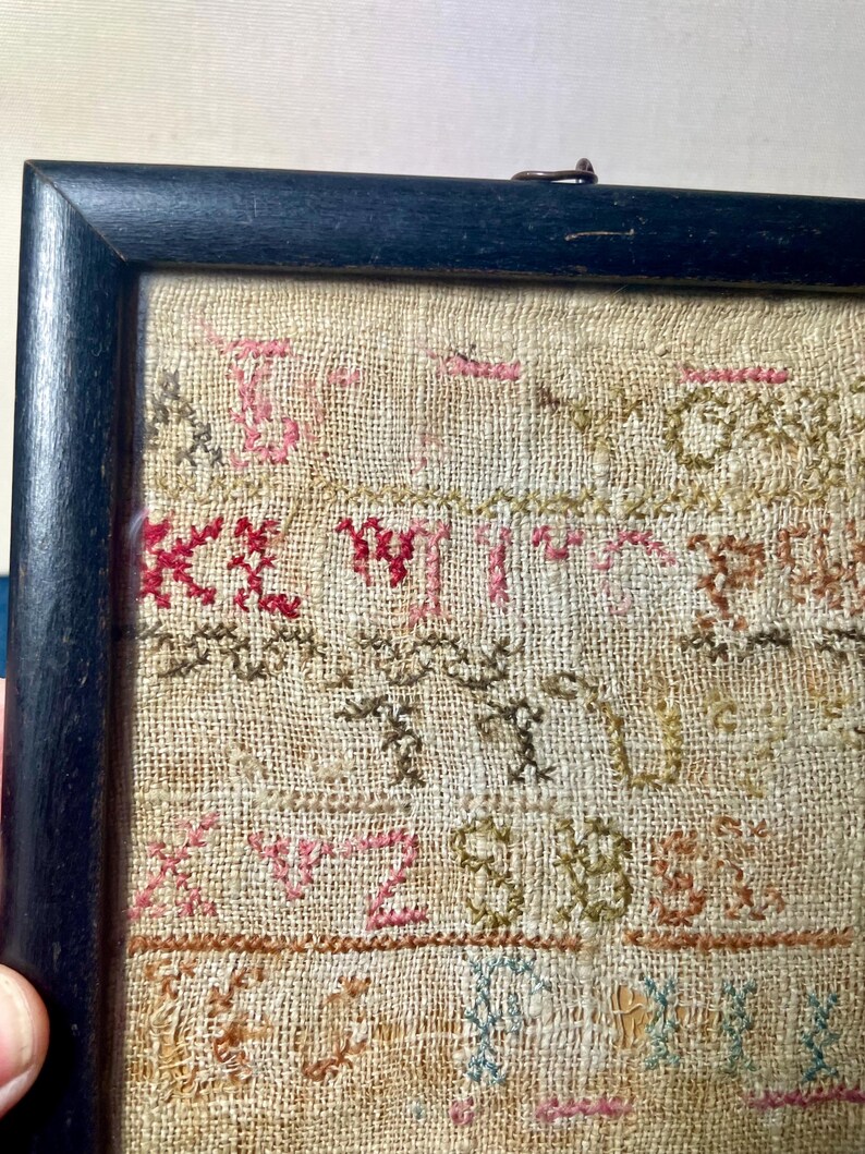 Antique Fragment Sampler in Frame - Etsy