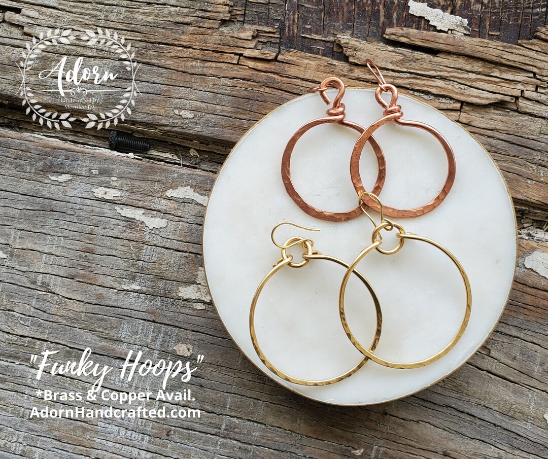 Funky Hoops: 2 Styles, 2 Metals, You Choose! Asymmetrical, Hammered ...