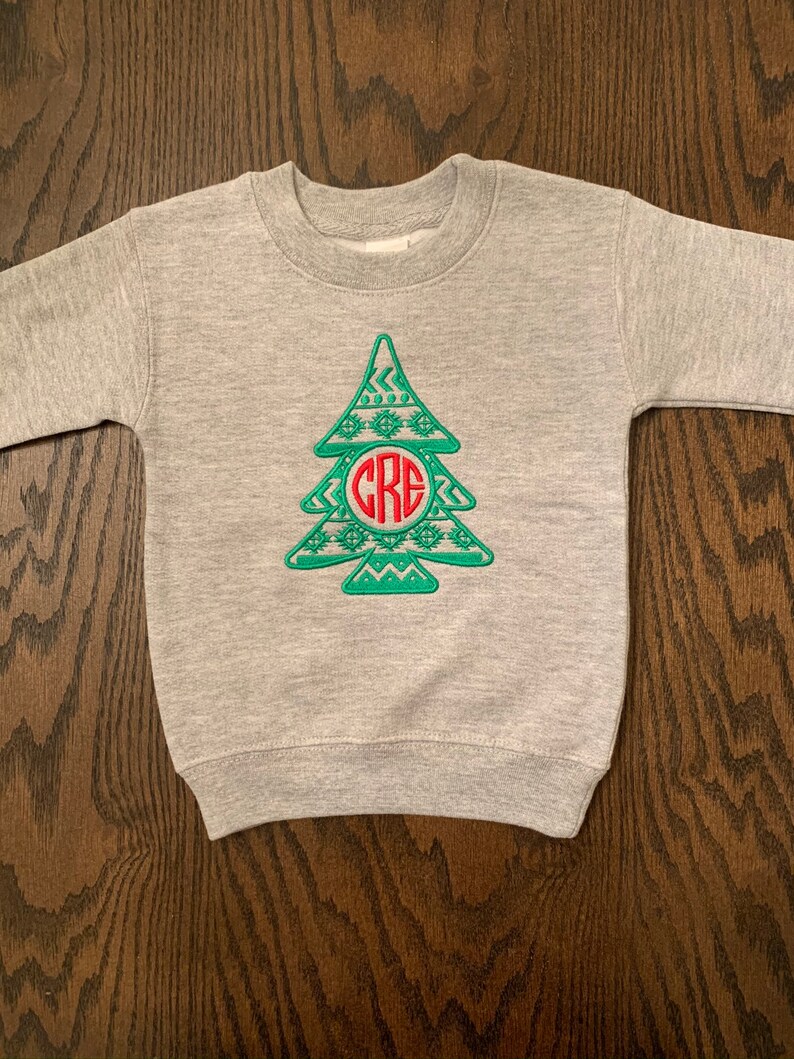 Monogrammed Christmas Sweatshirt Infant Toddler Youth - Etsy