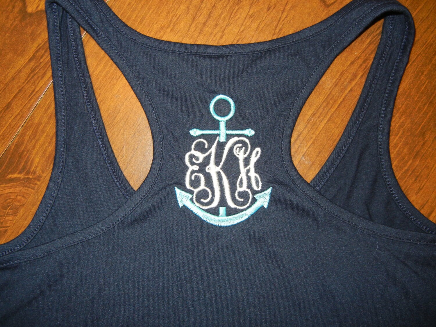 Monogrammed Racerback Tank With Anchor - Etsy