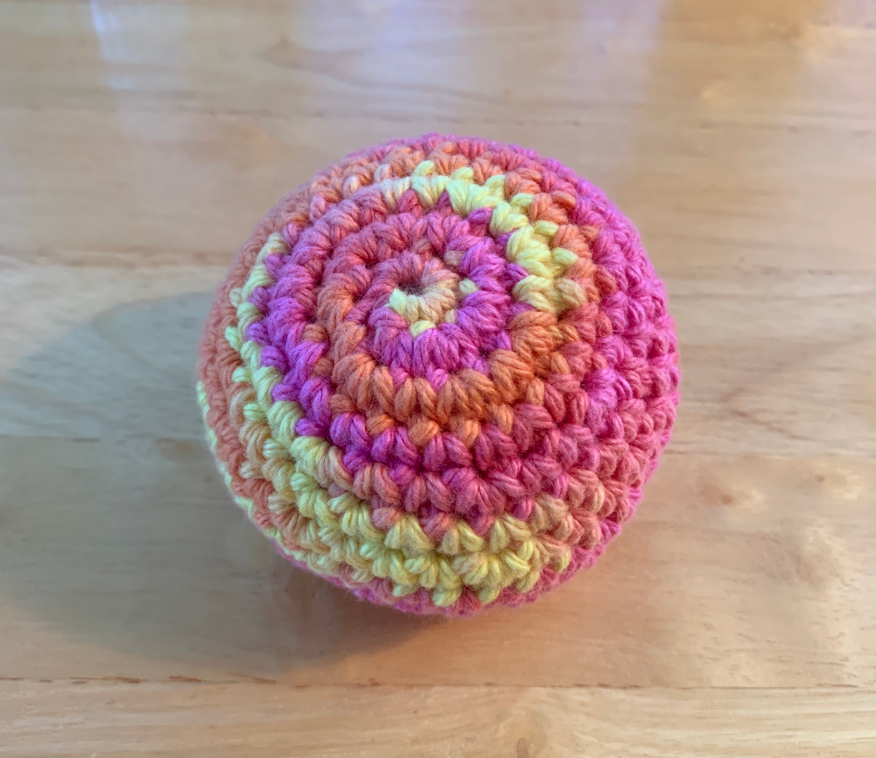 Handmade Stuffed Crochet Balls set of 3 Classic Pink, Orange Sherbet ...