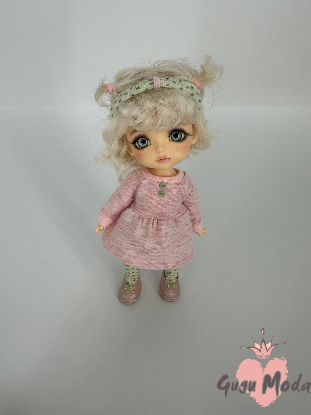 Pink Doll Outfit for Pukifee/lati Yellow (15-16cm): Dress, Tights ...