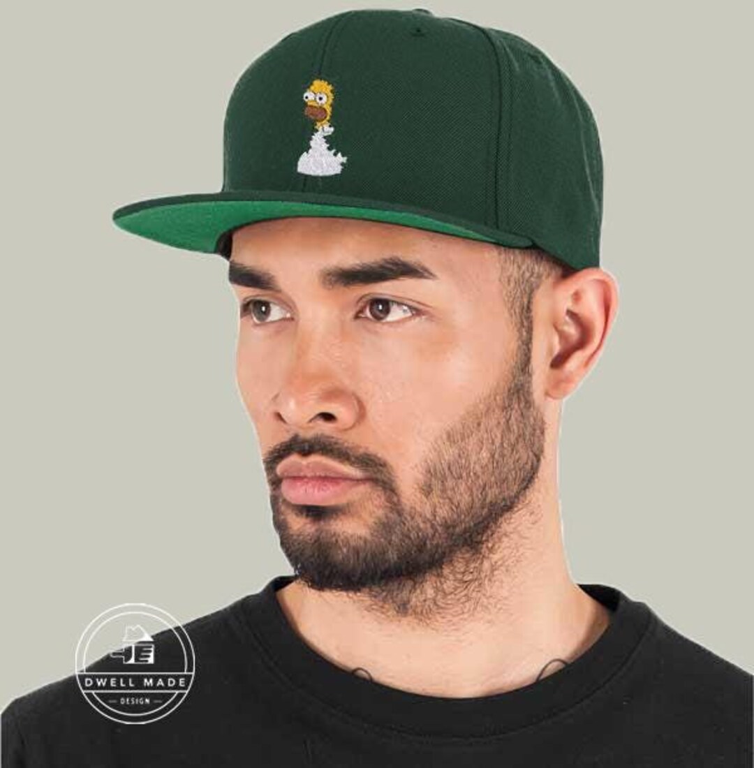 Homer Simpson Meme Embroidered Flat Bill Snapback, Homer Simpson Hiding ...