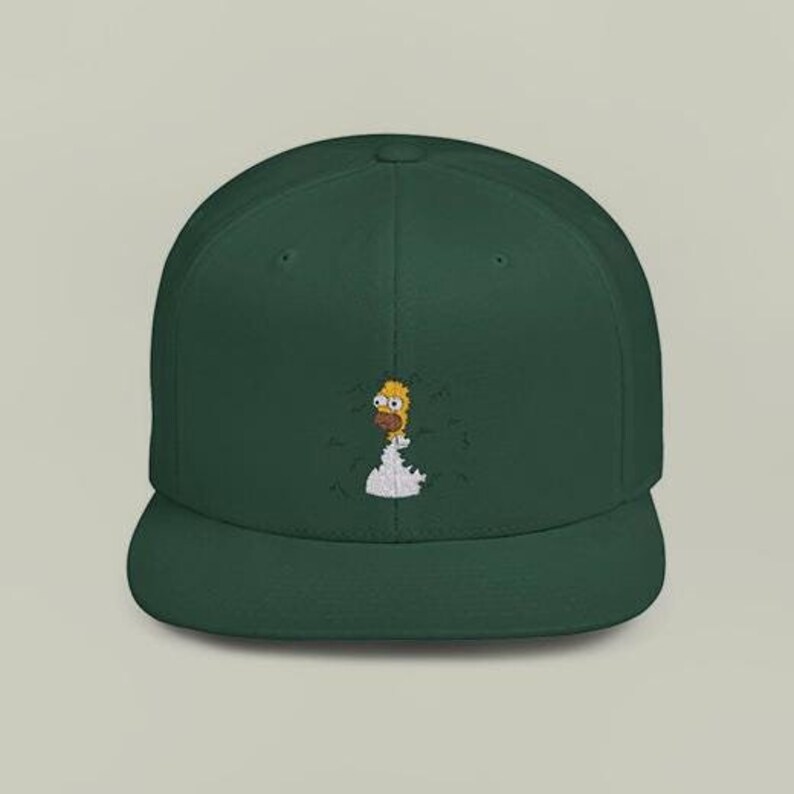Homer Simpson Meme Embroidered Flat Bill Snapback, Homer Simpson Hiding ...
