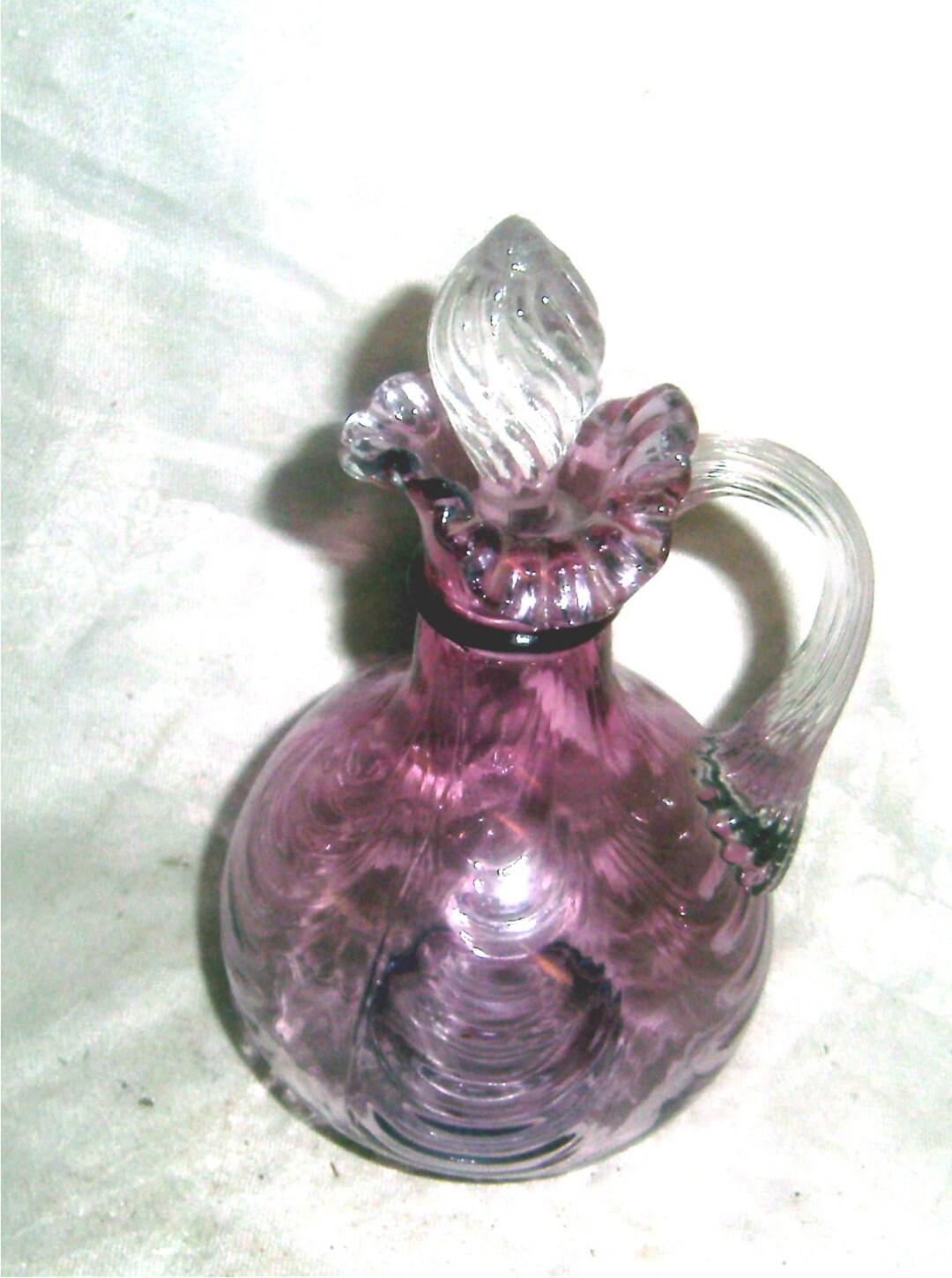 FENTON ART GLASS Drapery Optic Mulberry Cruet - Etsy