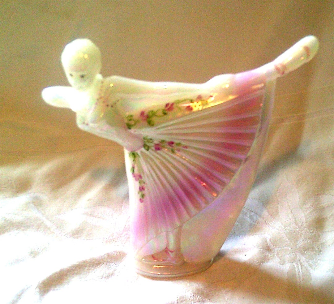 FENTON ART GLASS Opal Carnival – Hand Painted Ballerina - Etsy