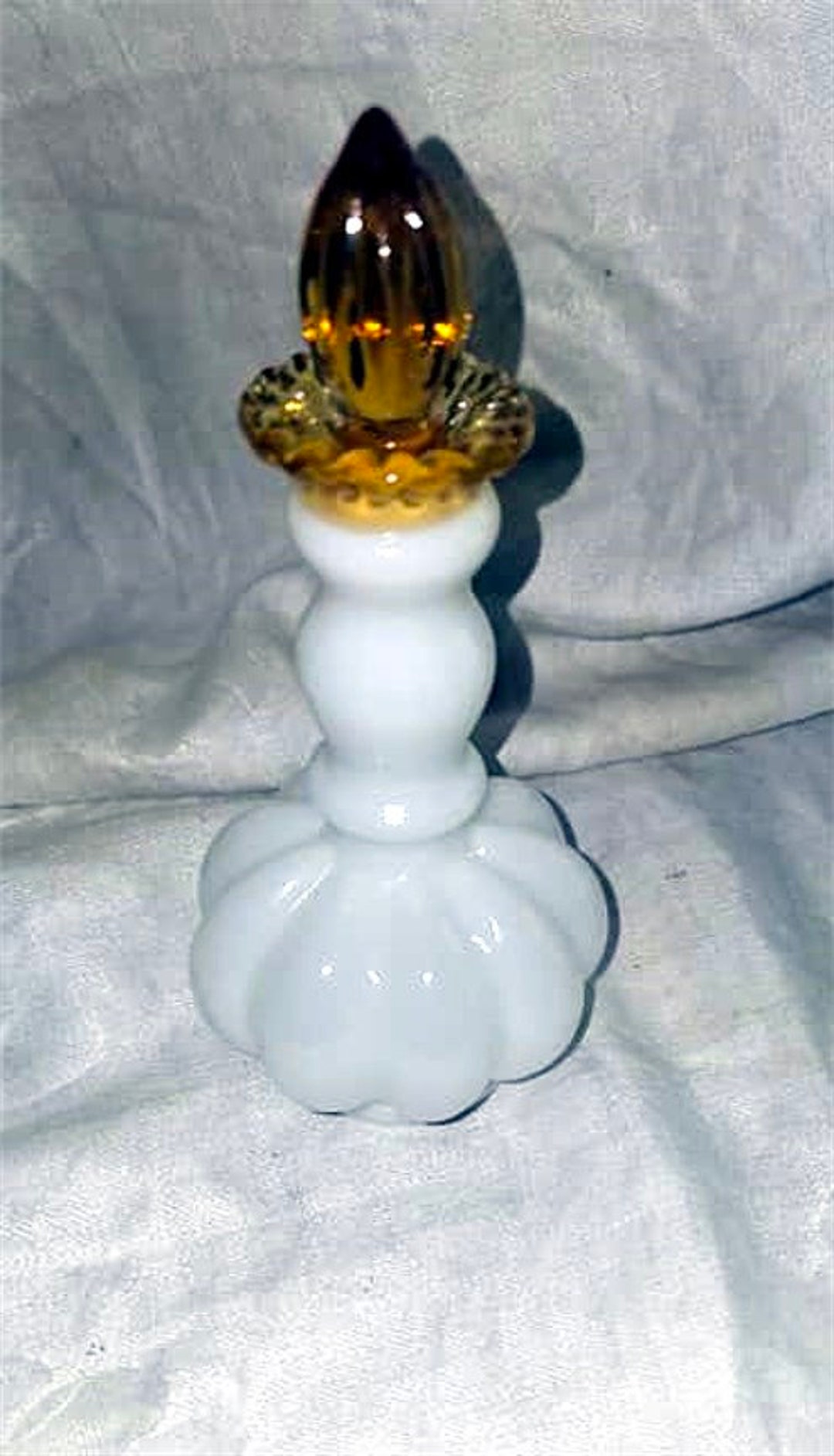 FENTON ART GLASS Gold Crest Colonge Bottle - Etsy