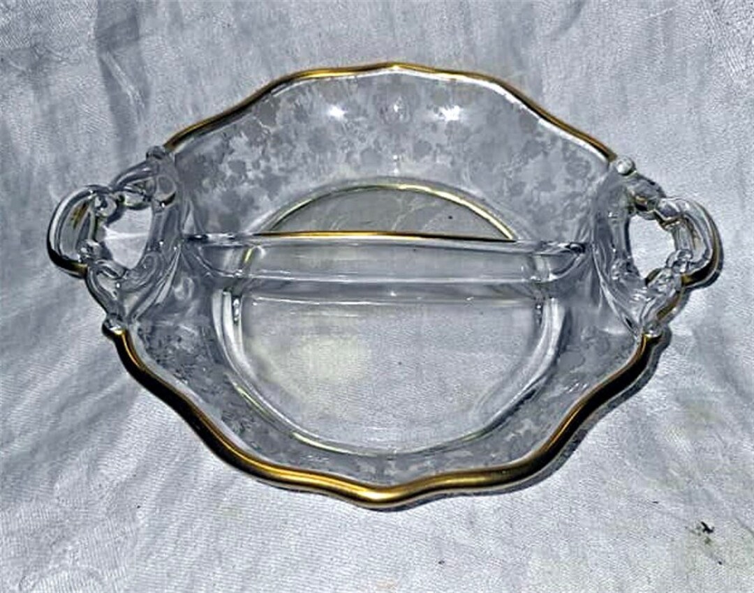 CAMBRIDGE GLASS COMPANY – Rose Point – 2 Part – 8” Relish - Etsy