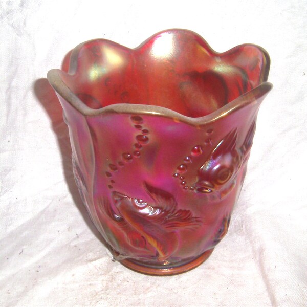 Ruby Red Fenton Vase - Etsy