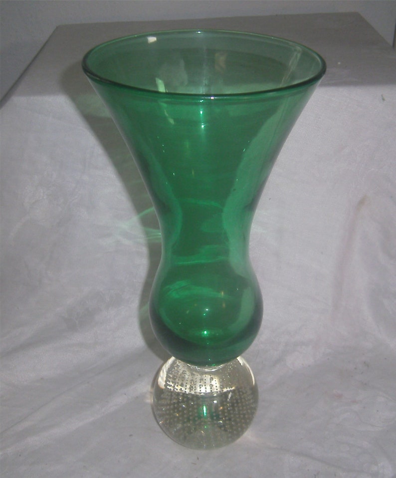Erickson Controlled Bubble Vase-mcm-emerald Green & Crystal - Etsy
