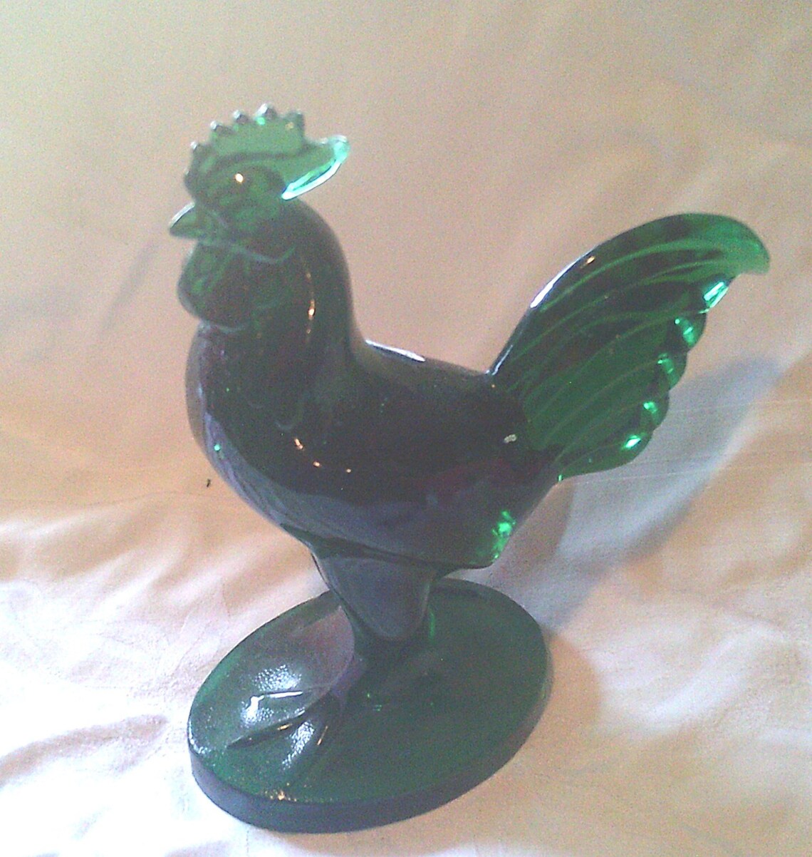 FENTON ART GLASS Emerald Green – Rooster Figural – 9'' Talll - Etsy
