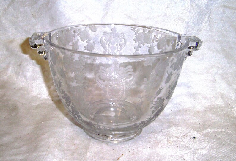CAMBRIDGE GLASS COMPANY Rose Point Ice Bucket - Etsy