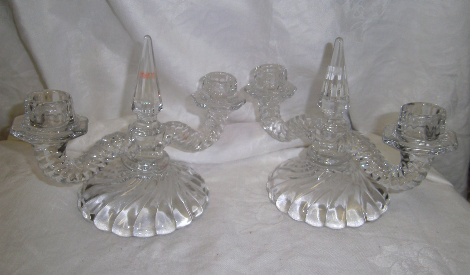 FOSTORIA GLASS COMPANY Colony Double Candlesticks - Etsy