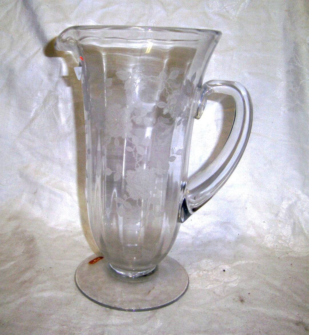 FOSTORIA GLASS COMPANY – Willowmere Water Pitcher - Etsy