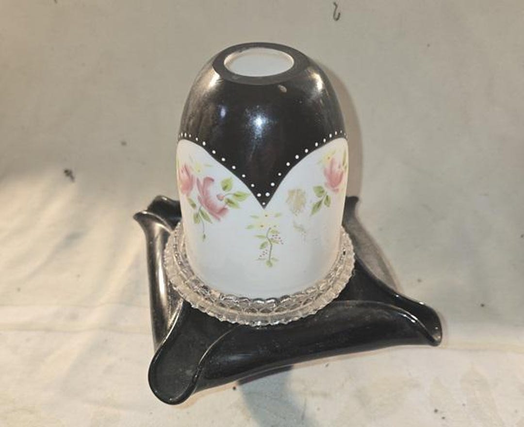 FENTON ART GLASS - Ebony & Roses 3 Pc Fairy Lightg - Etsy